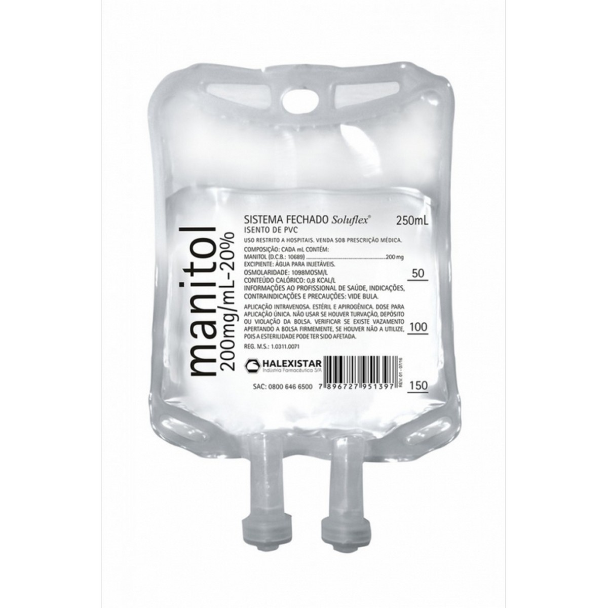 Soro Manitol 20% 250 Ml Em Bolsa Halexinstar - Casa do Médico